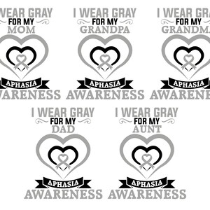 Aphasia Awareness Svg Png Bundle Gray Ribbon Svg, Aphasia Warrior ...