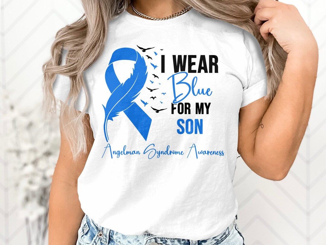 Angelman Syndrome Awareness Svg Png, I Wear Blue for My Son Svg, Blue Ribbon Svg Cricut Png ...