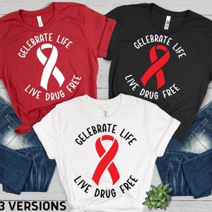 Celebrate Life Live Drug Free Svg Png, Red Ribbon Week Svg, Drug Free ...