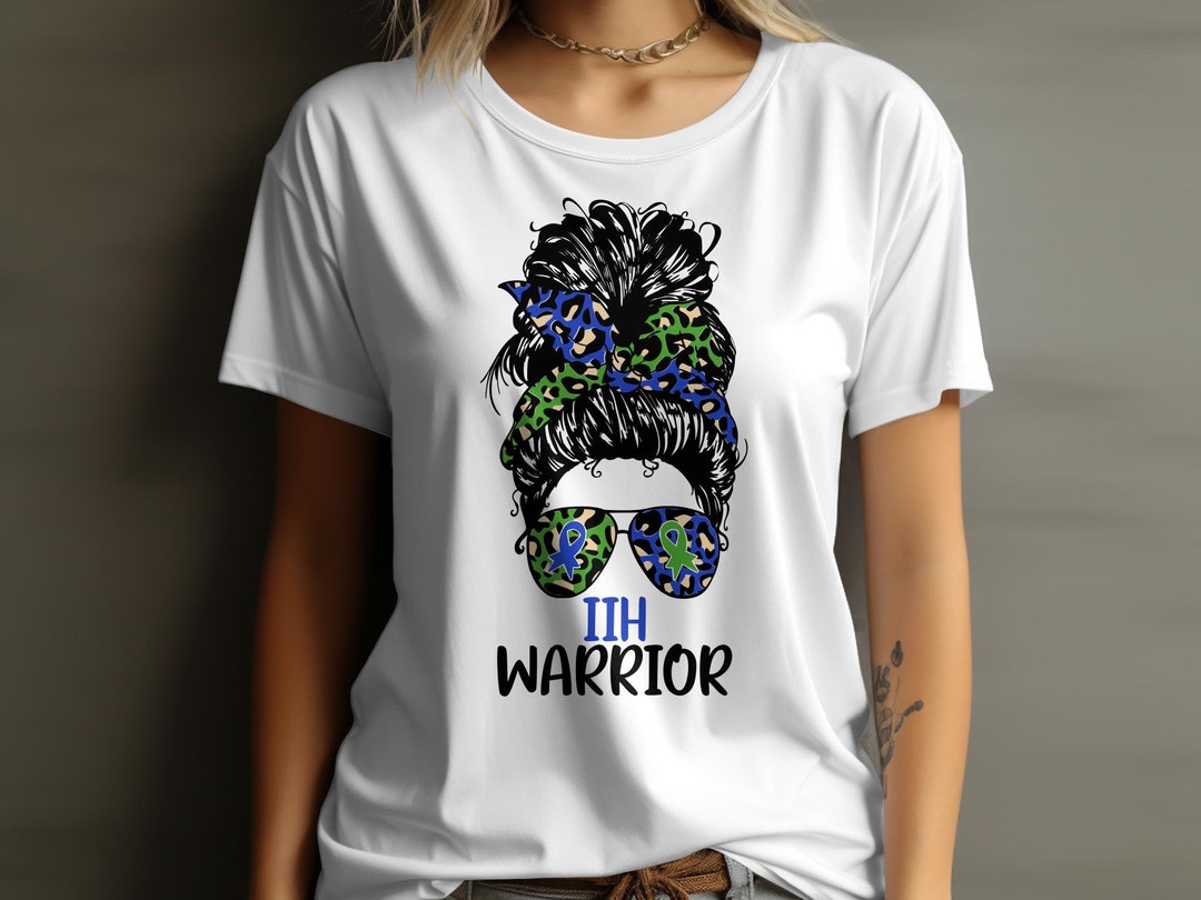 IIH Warrior Messy Bun Svg, Idiopathic Intracranial Hypertension Svg ...