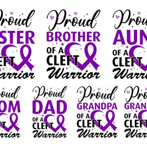 Cleft & Craniofacial Awareness Svg Png Bundle, Purple Ribbon Svg, Cleft ...