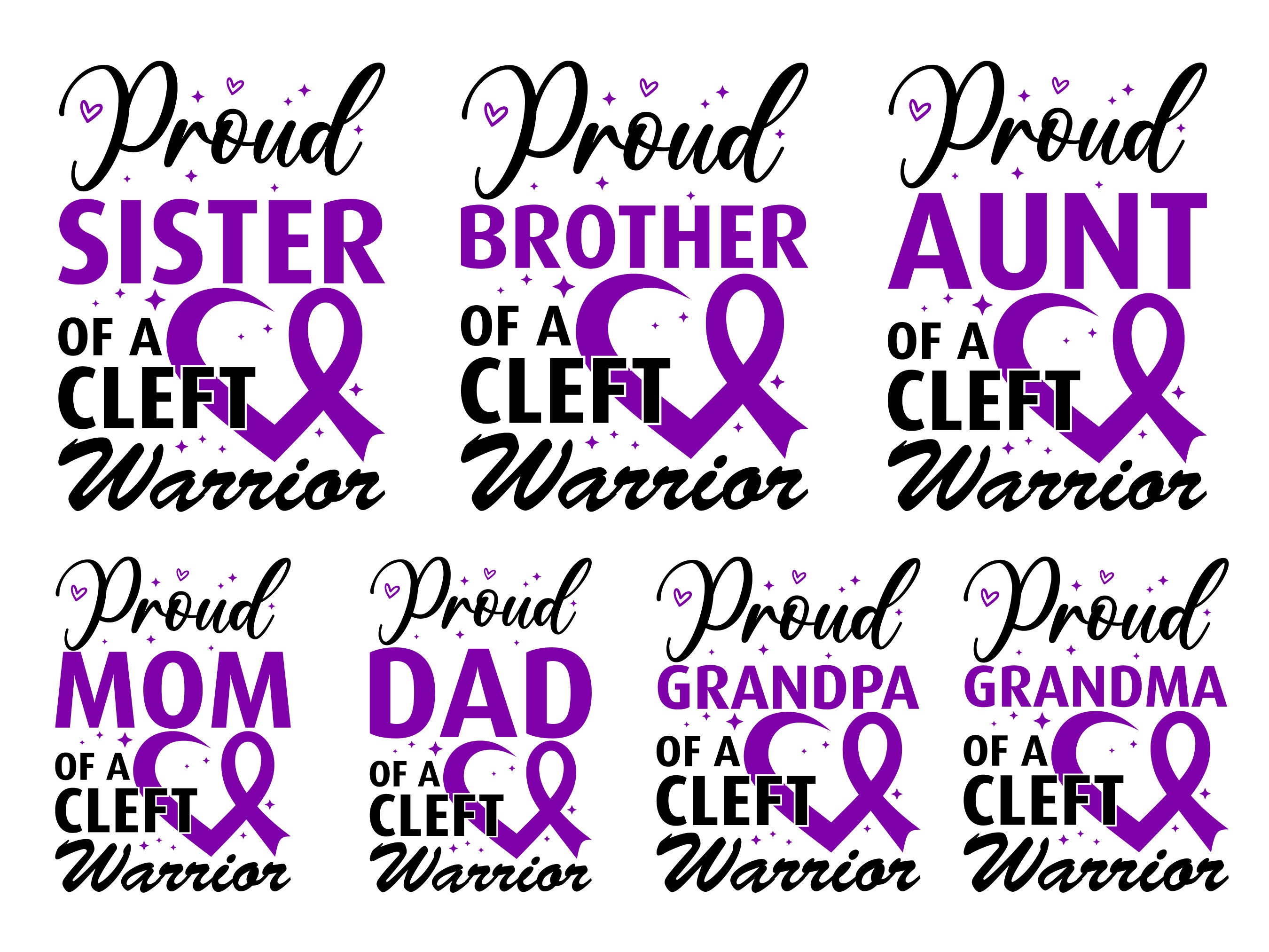 Cleft & Craniofacial Awareness Svg Png Bundle, Purple Ribbon Svg, Cleft ...