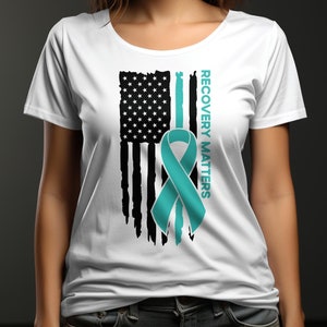 Addiction Recovery Awareness Svg Png, Recovery Matters Svg, Teal Ribbon ...