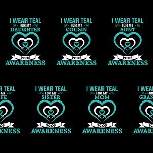PCOS Awareness Svg Png Bundle, Ovary Syndrome Teal Ribbon Svg, PCOS ...