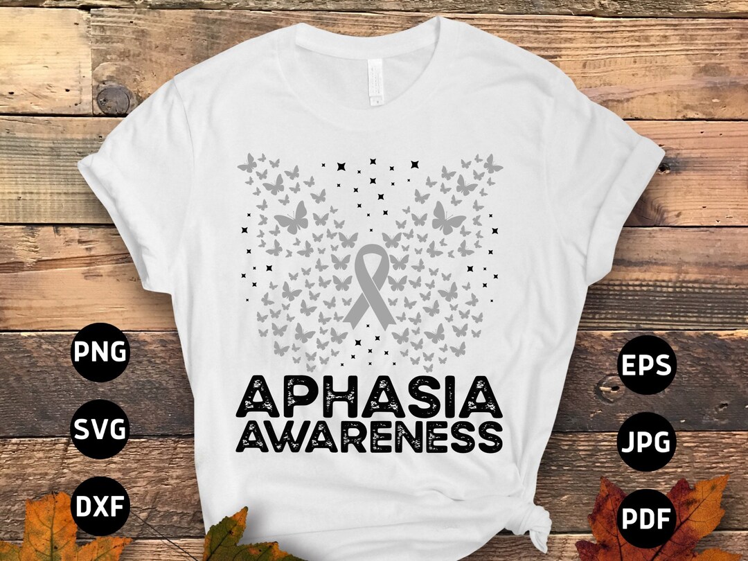 Aphasia Awareness Svg Png, Butterfly Aphasia Svg, Gray Ribbon Svg ...