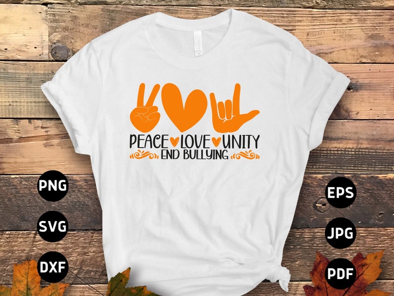 Unity Day Teacher Svg Png, Anti Bullying Svg, Peace Love Unity Svg ...
