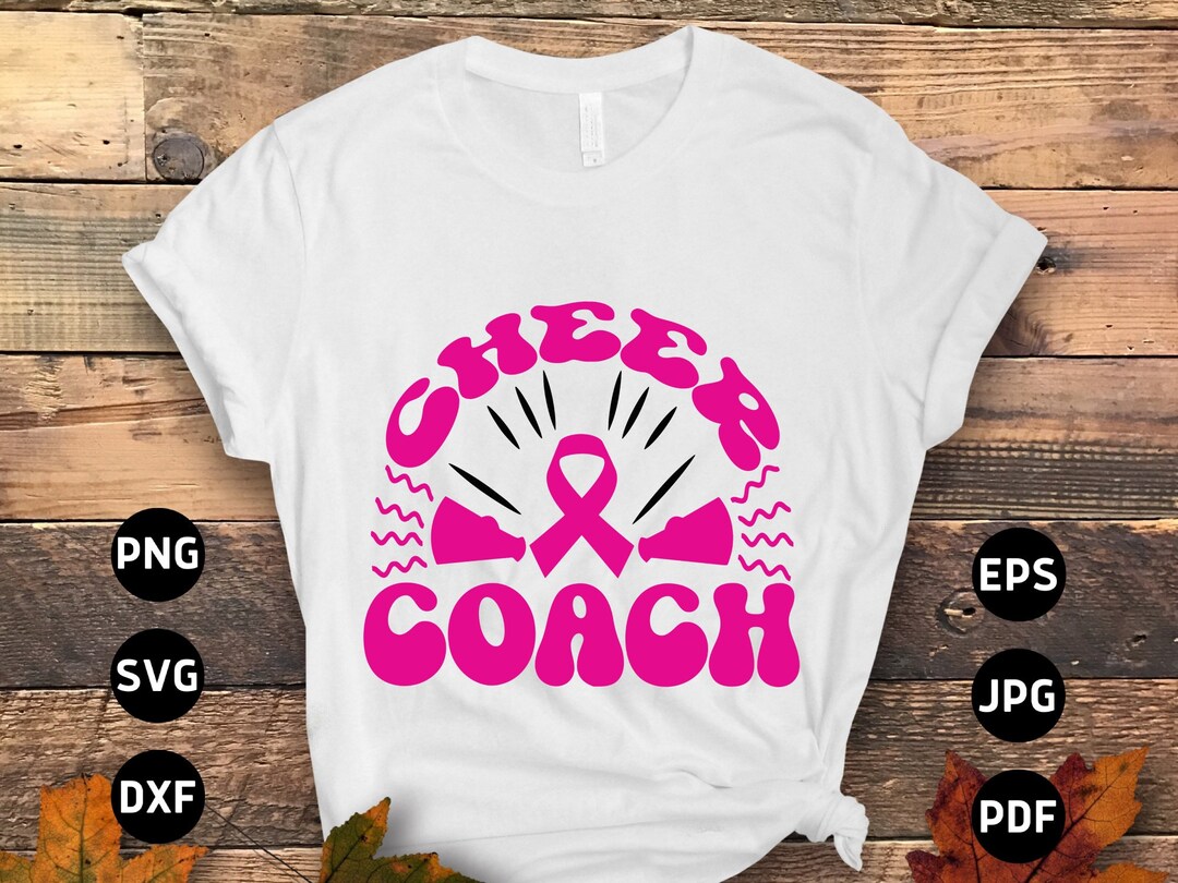 Cheer Coach Breast Cancer Svg Png, Cheer Coach Svg, Pink Ribbon Svg ...