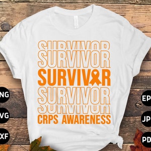 CRPS Survivor Svg, CRPS Awareness Svg Png, Orange Ribbon Svg, Complex ...