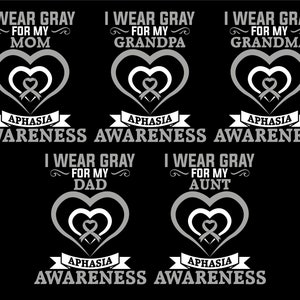 Aphasia Awareness Svg Png Bundle Gray Ribbon Svg, Aphasia Warrior ...