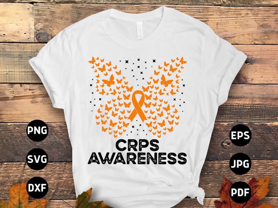 CRPS Ribbon Butterfly Svg, CRPS Awareness Svg Png, Orange Ribbon Svg ...