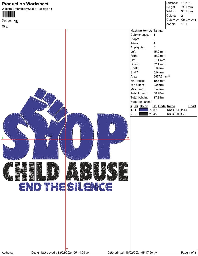 Stop Child Abuse Awareness Embroidery, Stop Child Abuse End the Silence ...