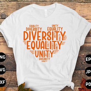 Unity Day Svg Png, Diversity Equality Unity Heart Shape Svg Png, Anti ...