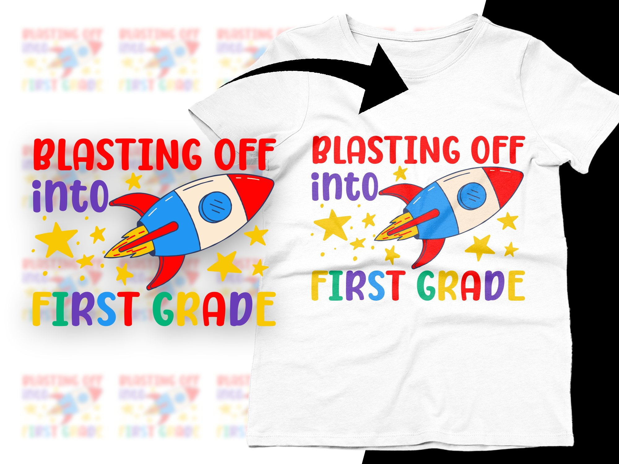 Blasting off Into 1st Grade Svg Png 1st Grade Back to School - Etsy