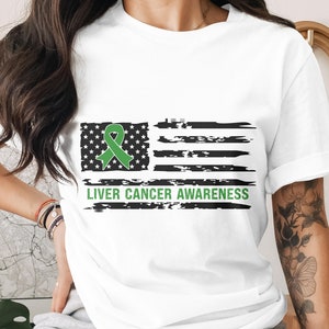 Liver Cancer Awareness Flag Svg Png, Emerald Green Ribbon Svg, Liver ...