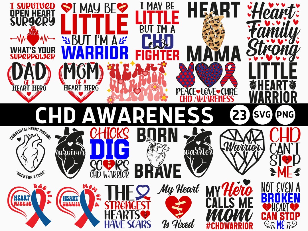 CHD Awareness Svg Png Bundle, CHD Svg Cricut, CHD Png Sublimation ...