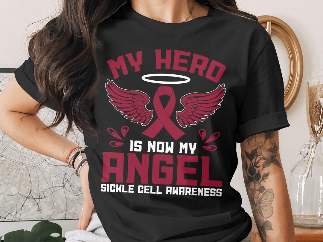 Sickle Cell Awareness Svg Png, My Hero is Now My Angel Svg, Anemia ...