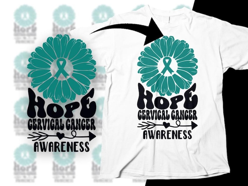 Cervical Cancer Awareness Svg Png, Cervical Cancer Hope Sunflower Svg ...