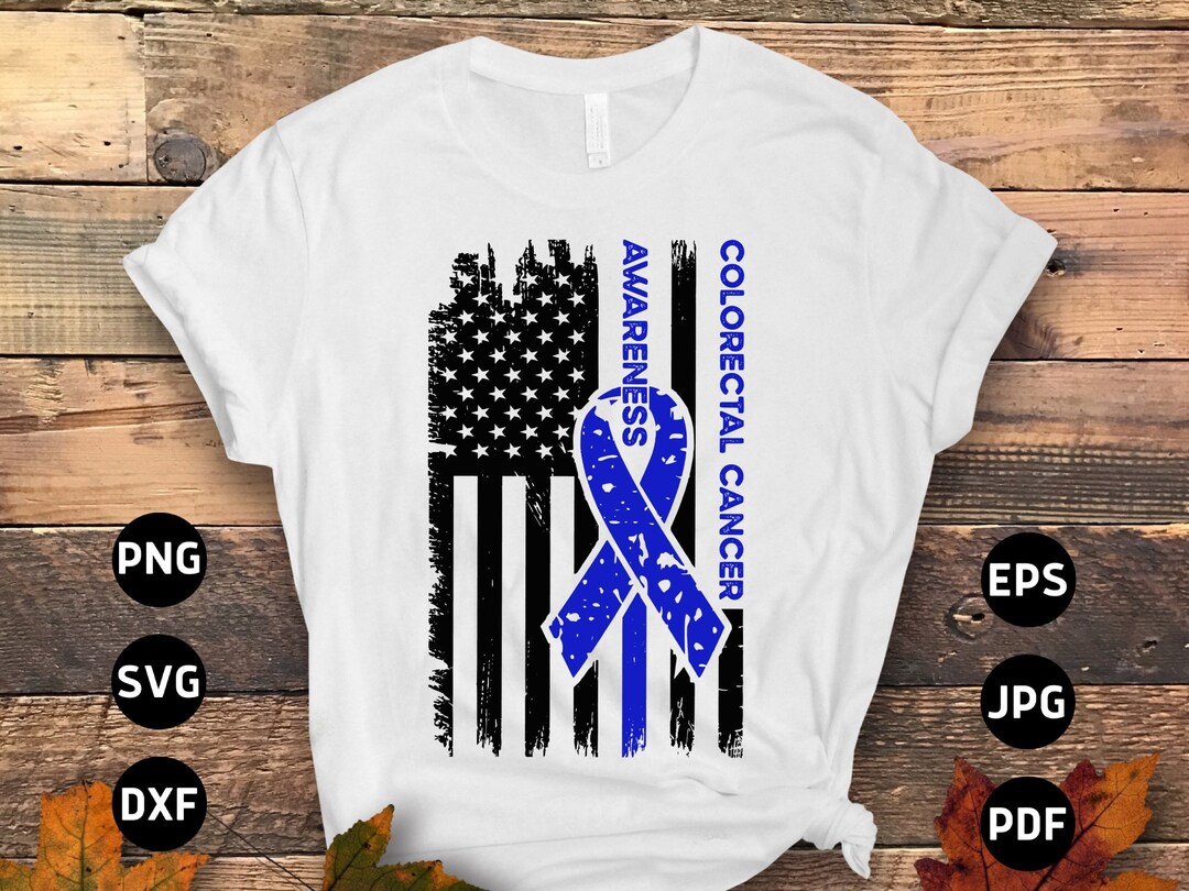 Colorectal Cancer Awareness Svg Png, Colorectal Cancer Usa Flag Svg ...