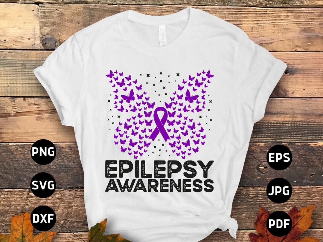 Epilepsy Awareness Butterfly Svg Png, Purple Ribbon Svg Cricut Cut File ...