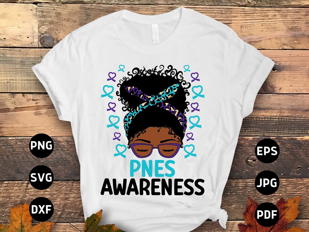 PNES Awareness Svg Png, Afro Messy Bun PNES Awareness Svg, Psychogenic ...
