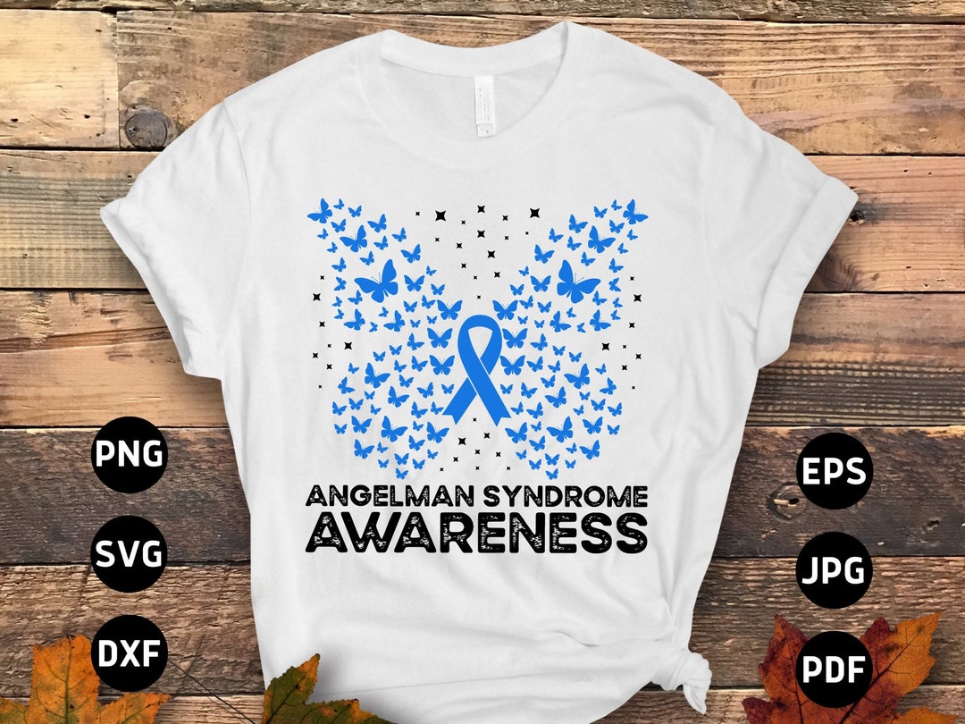 Angelman Syndrome Awareness Svg Png, Angelman Syndrome Butterfly Svg, Blue Ribbon Svg Cricut Png ...