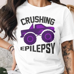Epilepsy Awareness Monster Truck Svg Png, Crushing Epilepsy Svg, Purple ...