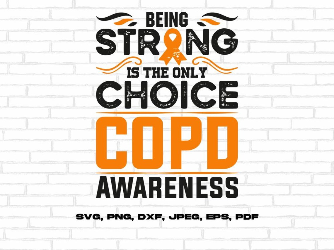 COPD Awareness Svg Png, Orange Ribbon Svg, COPD Awareness Svg Cricut ...
