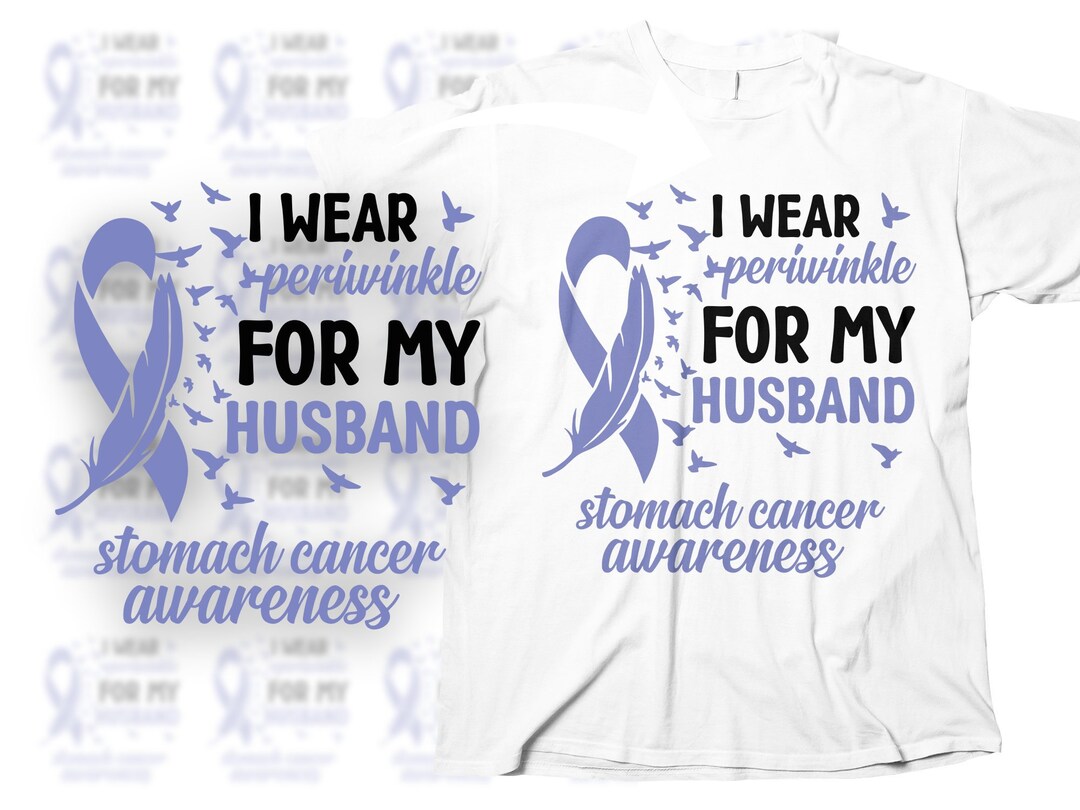 Stomach Cancer Awareness Svg Png, I Wear Periwinkle for My Husband Svg, Periwinkle Ribbon Svg ...