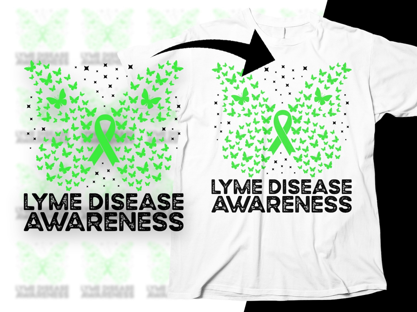 Lyme Disease Awareness Svg Png, Butterfly Lyme Disease Svg, Lame Green ...