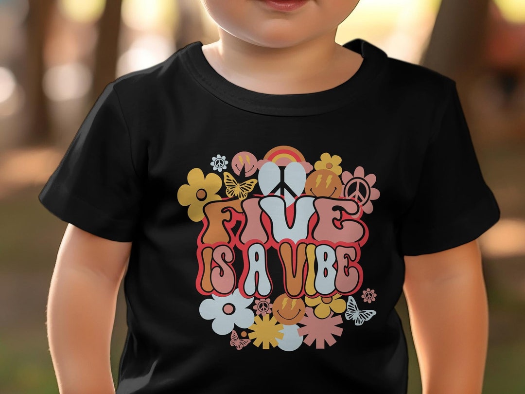 Five is a Vibe Svg, 5 Year Old Svg Png, Hippie Daisy Flower Birthday ...