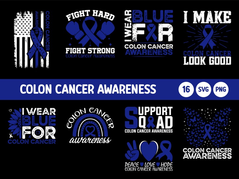 Colon Cancer Awareness Svg Bundle, Colon Cancer Awareness Png Bundle ...