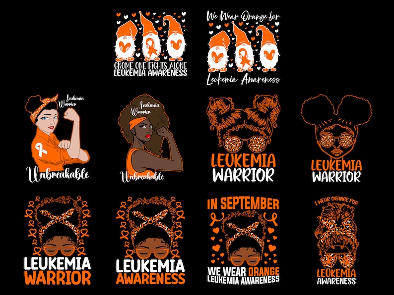 Leukemia Awareness Svg Png Bundle, Orange Ribbon Svg, Leukemia Cancer ...