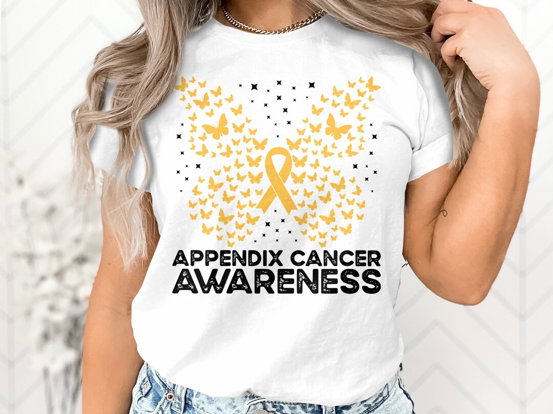 Appendix Cancer Awareness Svg Png, Butterfly Appendix Cancer Svg, Amber ...