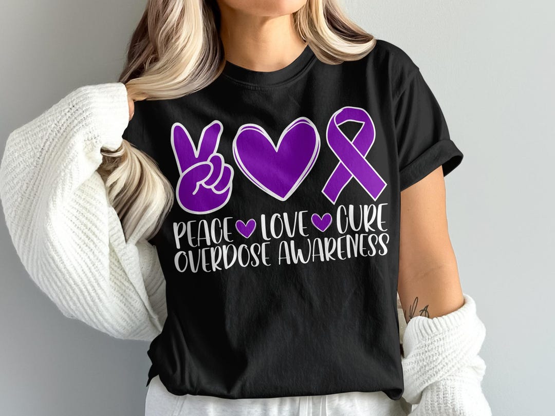 Overdose Awareness Svg Png, Peace Love Cure Design (digital Download ...