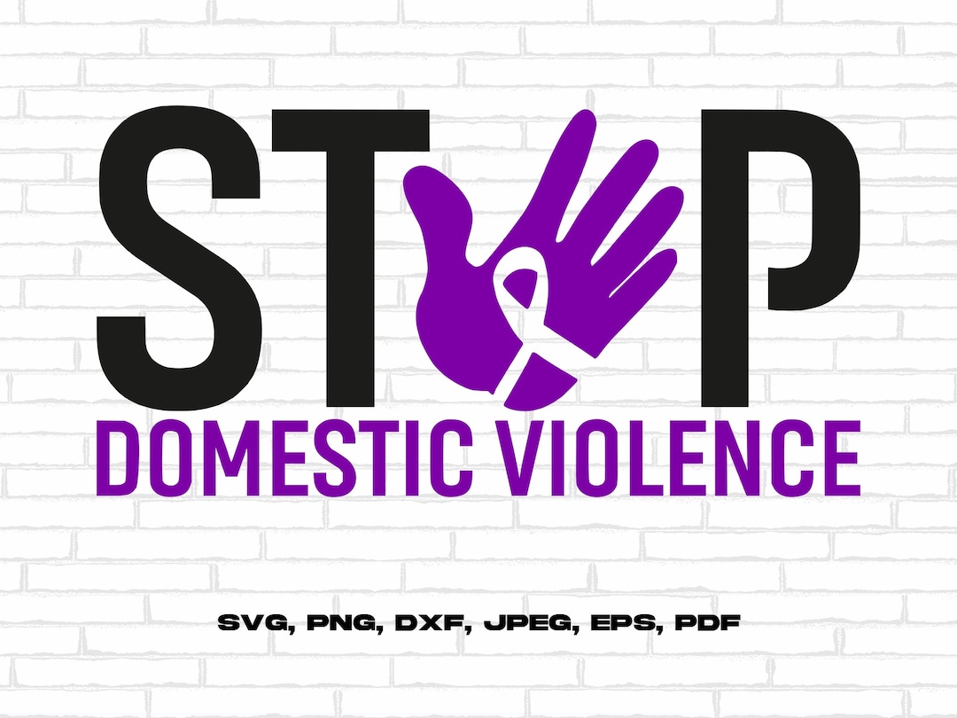 Stop Violence Svg, Domestic Violence Awareness Svg Png, Purple Ribbon ...