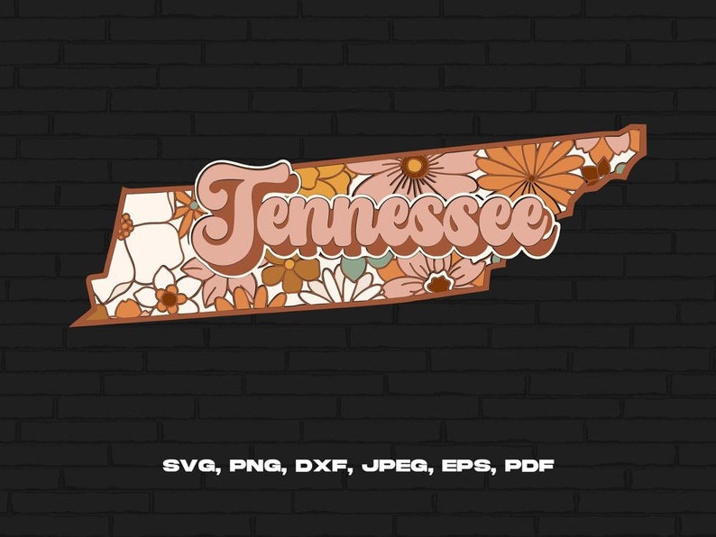 Tennessee State Svg Png Tennessee Map Svg Retro Tennessee - Etsy