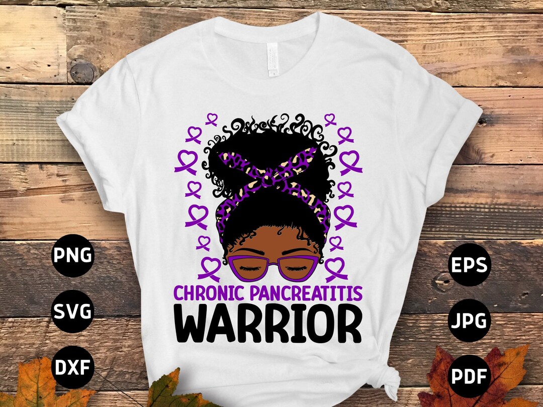 Chronic Pancreatitis Awareness Svg Png, Afro Messy Bun Chronic ...