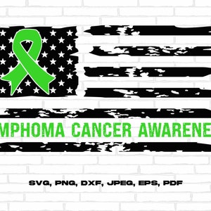 Lymphoma Cancer Awareness Svg Png, Lymphoma USA Flag Svg, Lymphoma ...