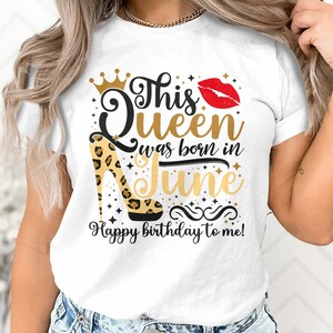 June Birthday Queen Svg Png, This Queen Ws Born in June Svg, Leopard ...