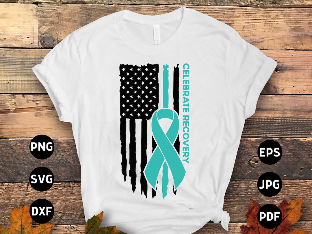 Addiction Recovery Awareness Svg Png, Celebrate Recovery Svg, Teal ...