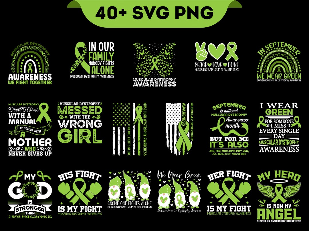 Muscular Dystrophy Awareness Svg Png Bundle, Lime Green Ribbon Svg ...