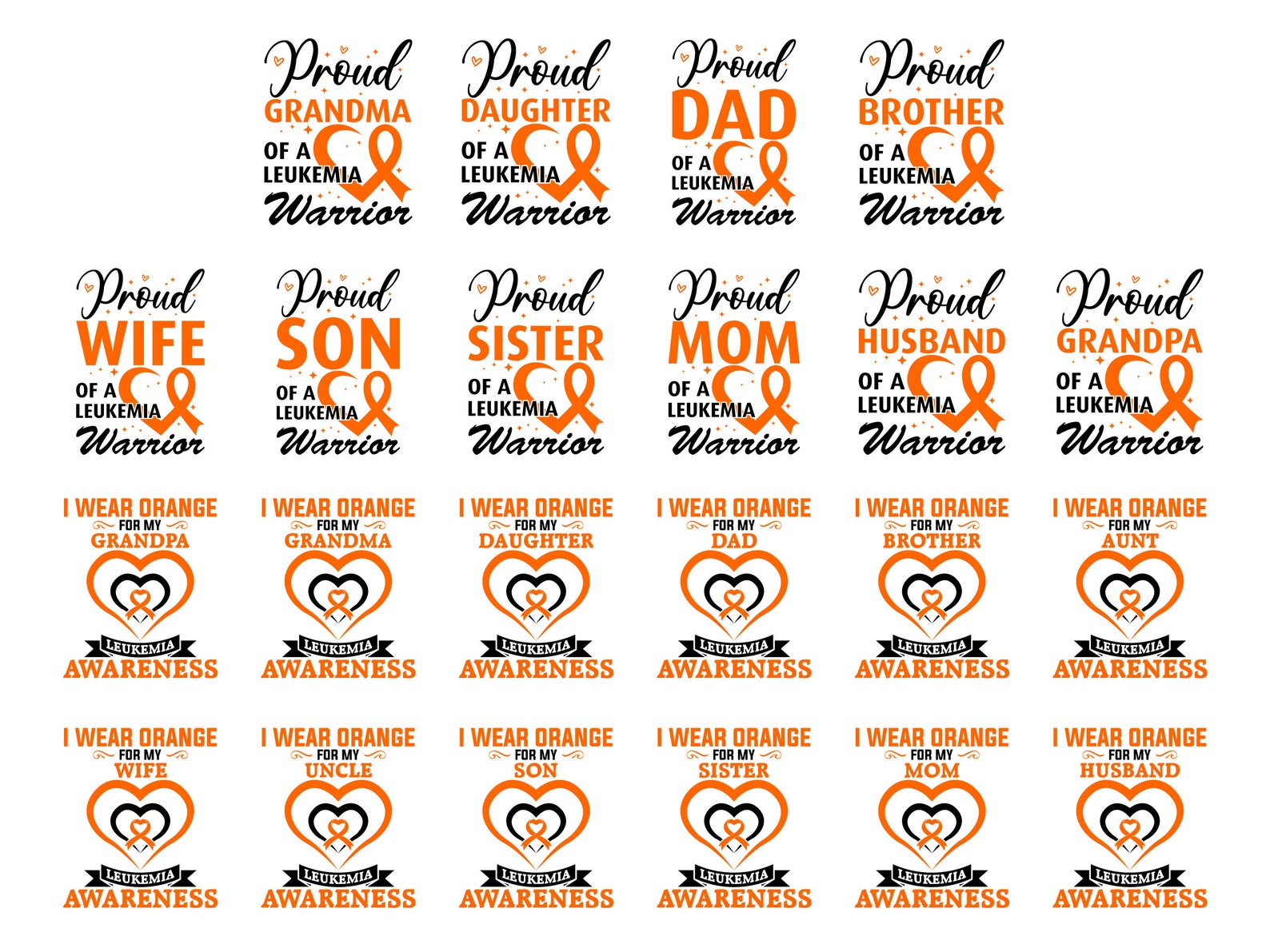 Leukemia Awareness Svg Png Bundle, Orange Ribbon Svg, Leukemia Cancer ...