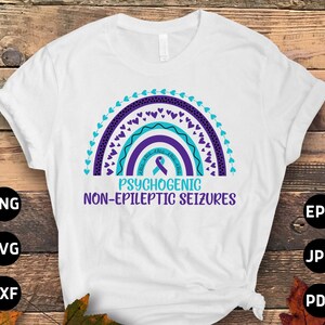 PNES Awareness Svg Png, Rainbow Psychogenic Non-epileptic Seizures Svg ...
