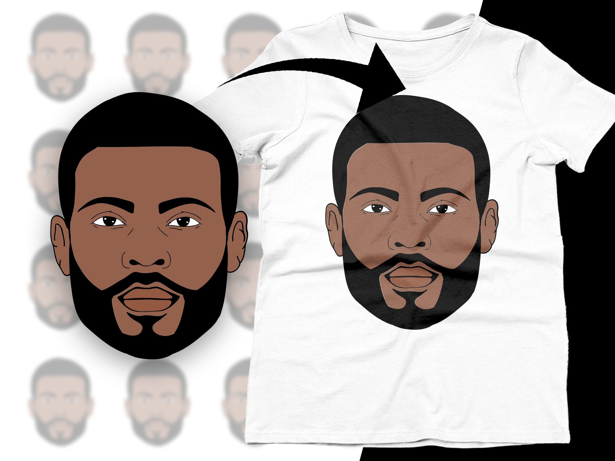 Black Man Face Svg Png African American Man Svg Png Afro - Etsy