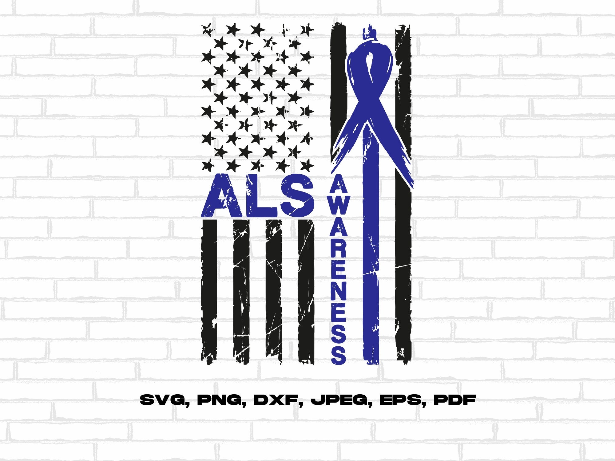 ALS Awareness Svg Png, ALS Awareness Flag Svg, Blue Ribbon Svg Cricut ...