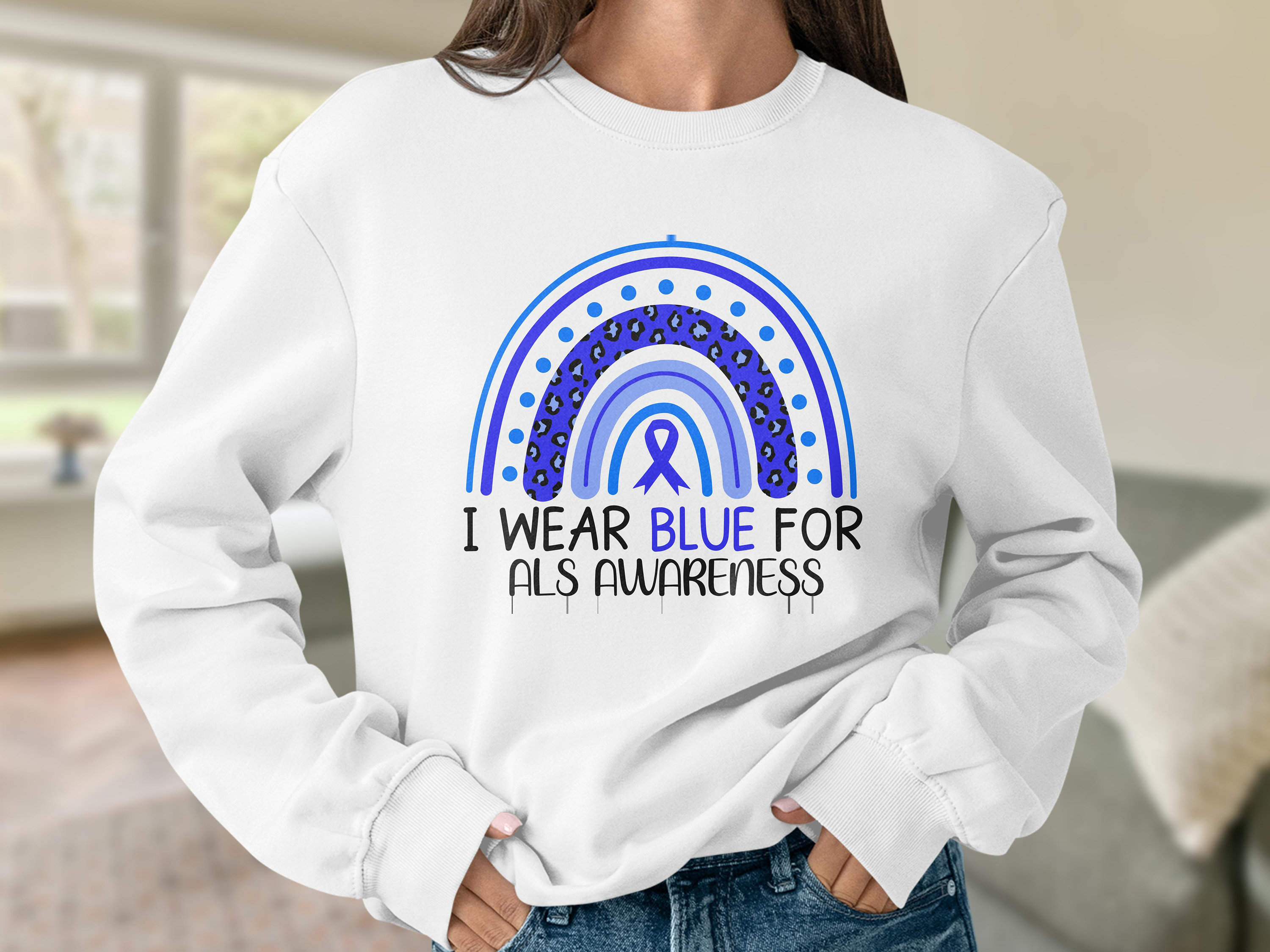 ALS Awareness Svg Png I Wear Blue for Als Awareness Rainbow - Etsy