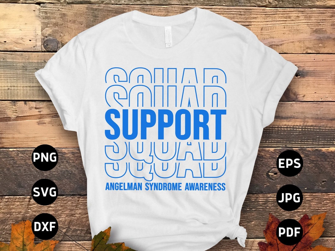 Angelman Syndrome Awareness Svg Png, Support Squad Svg, Blue Ribbon Svg ...