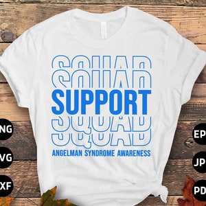 Angelman Syndrome Awareness Svg Png, Support Squad Svg, Blue Ribbon Svg Cricut Png Designs - Etsy