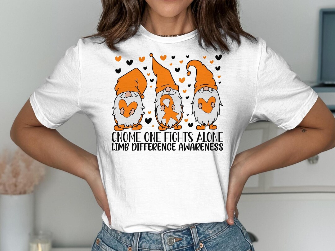 Limb Loss Awareness Svg Png, Gnome One Fights Alone Svg, Orange Ribbon ...