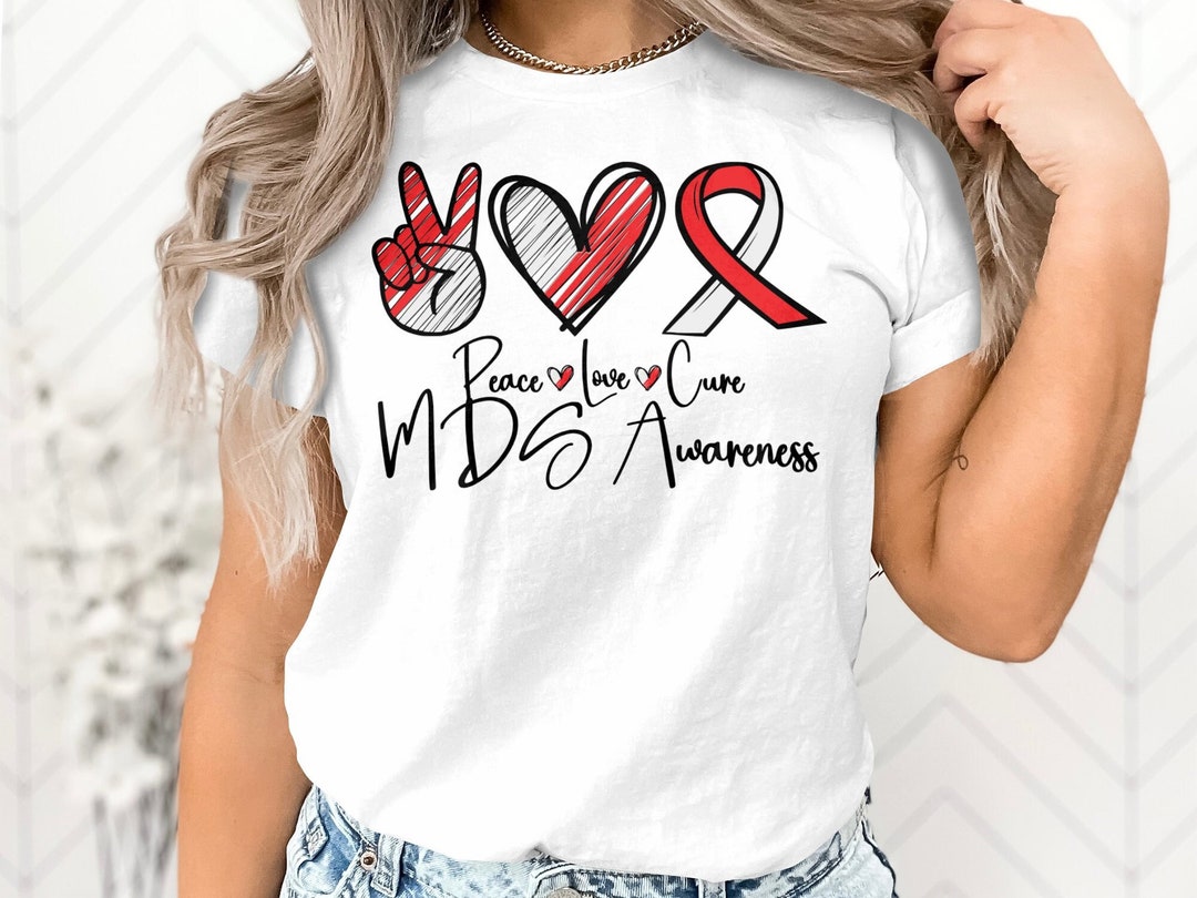 Myelodysplastic Syndrome Awareness Svg Png, Peace Love Cure Svg, MDS ...